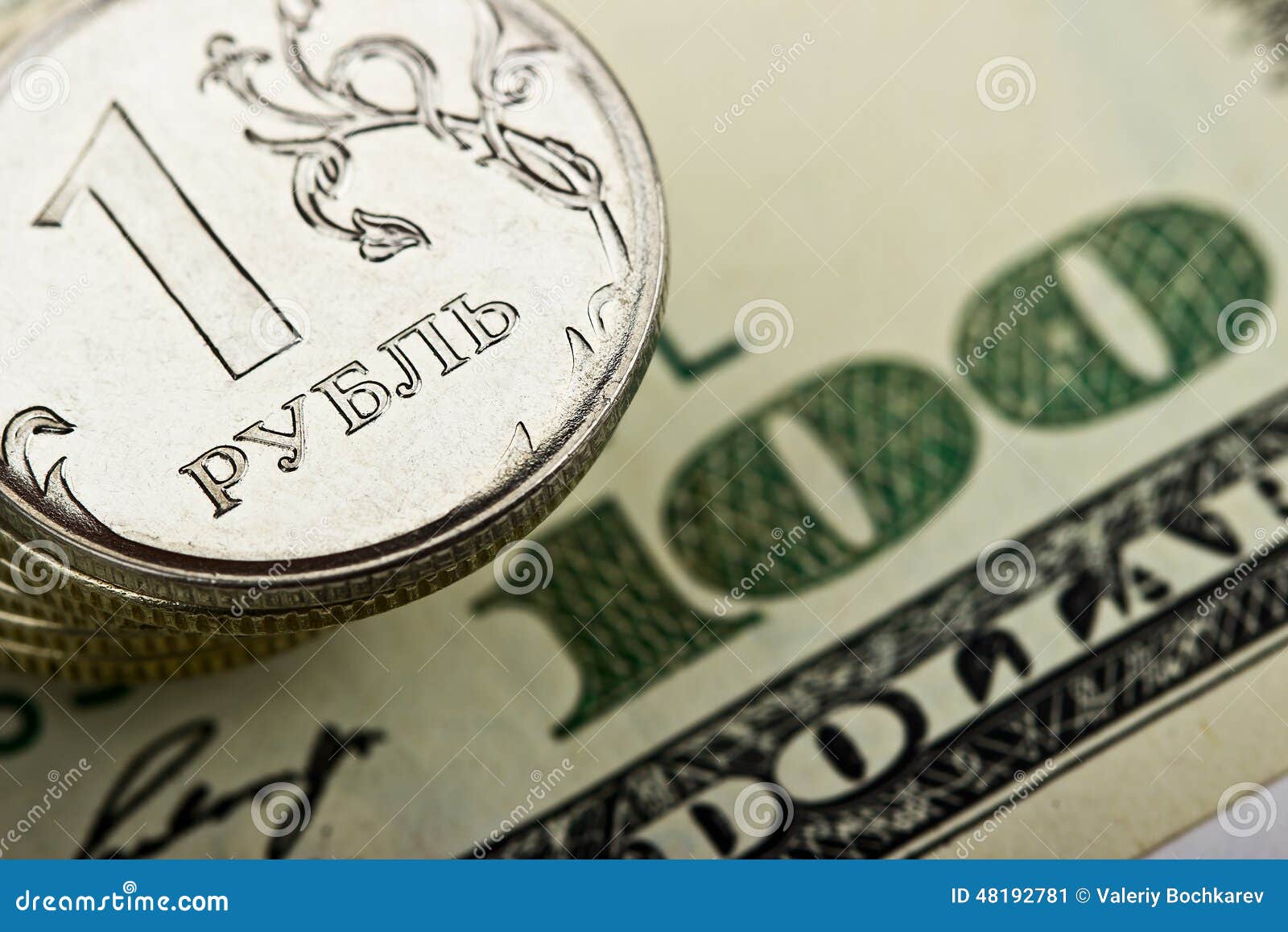 Russian Ruble Against the Backdrop of the US Dollar Stock Image - Image ...
