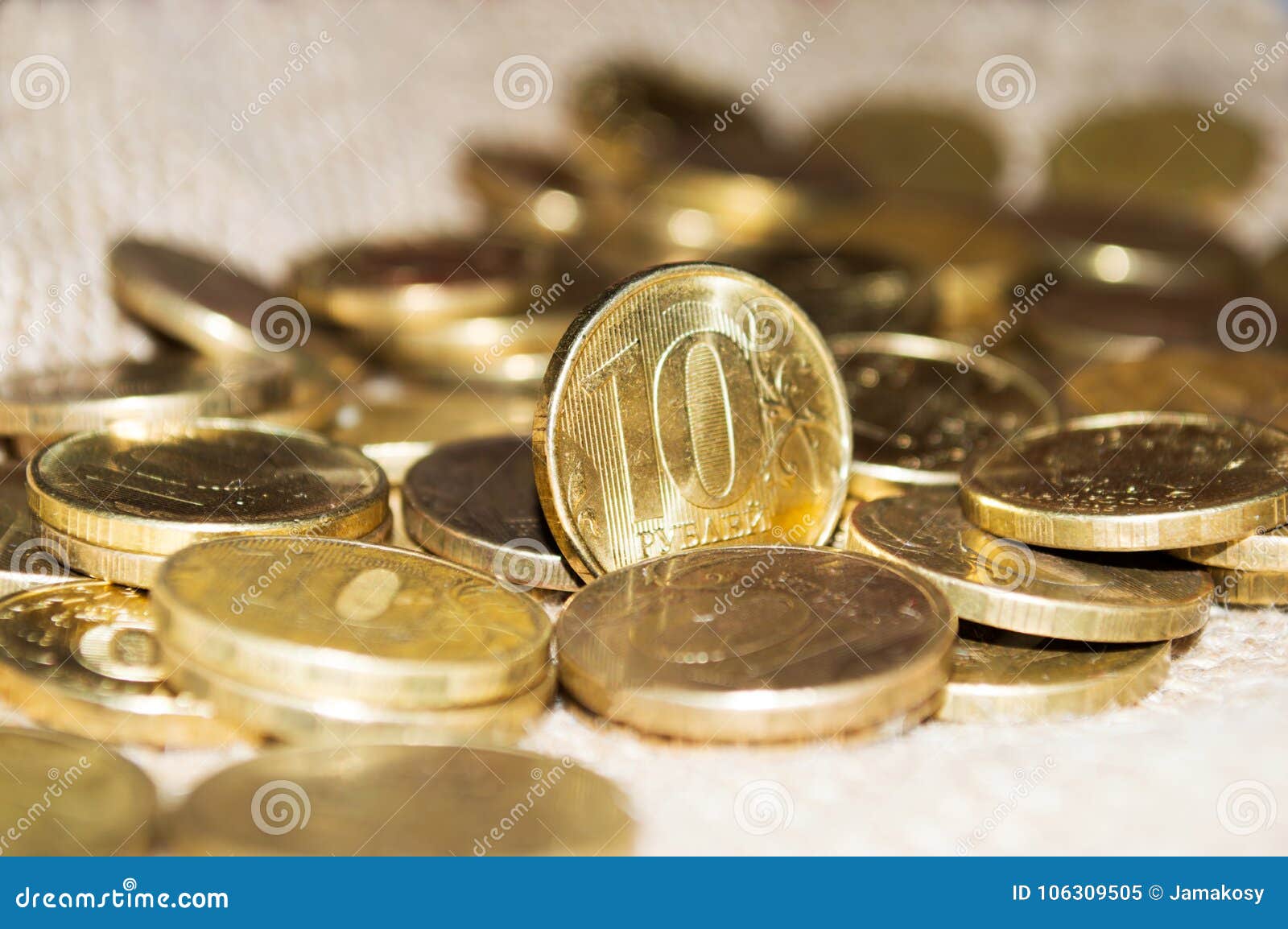 Russian 10 Ruble Coins Closeup Stock Image - Image of commerce, coins ...