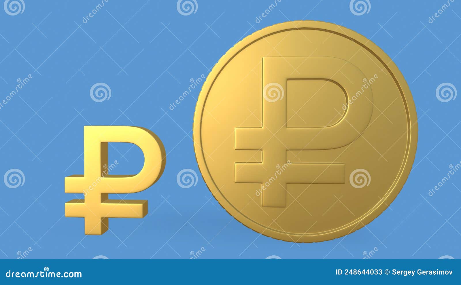 Russian Ruble Currency Symbol with a Stack of Coins. 3D-Rendering Stock ...