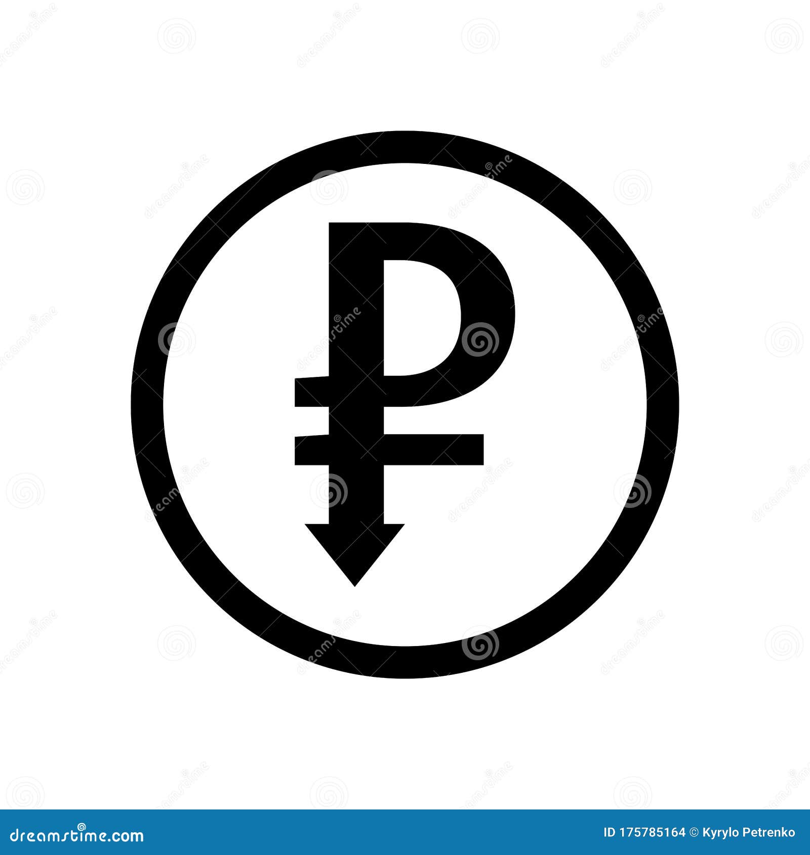 Russian Ruble Inflation Icon Falling Symbol Vector Stock Vector ...
