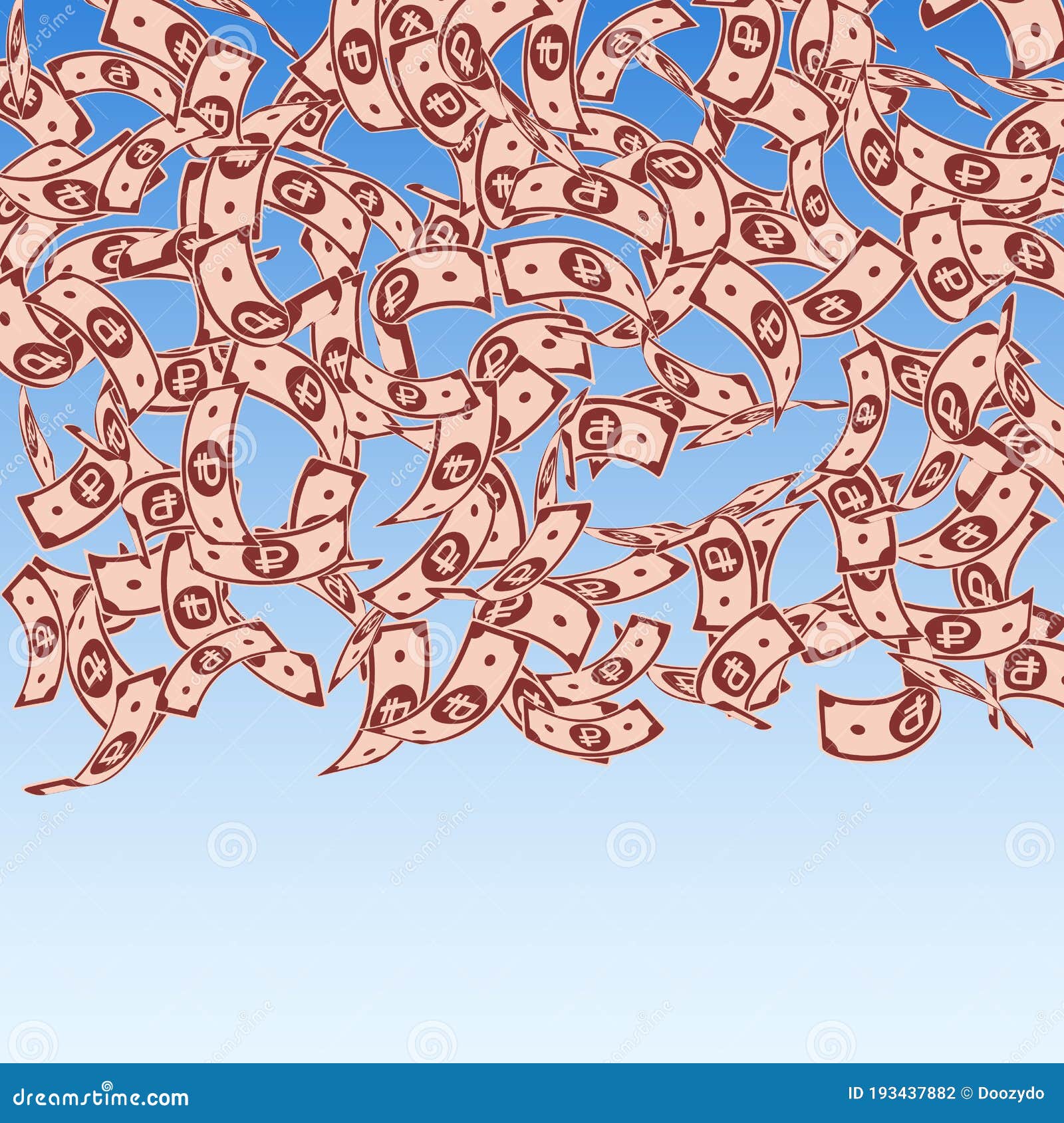 Russian Ruble Notes Falling. Floating RUB Bills on Stock Vector ...