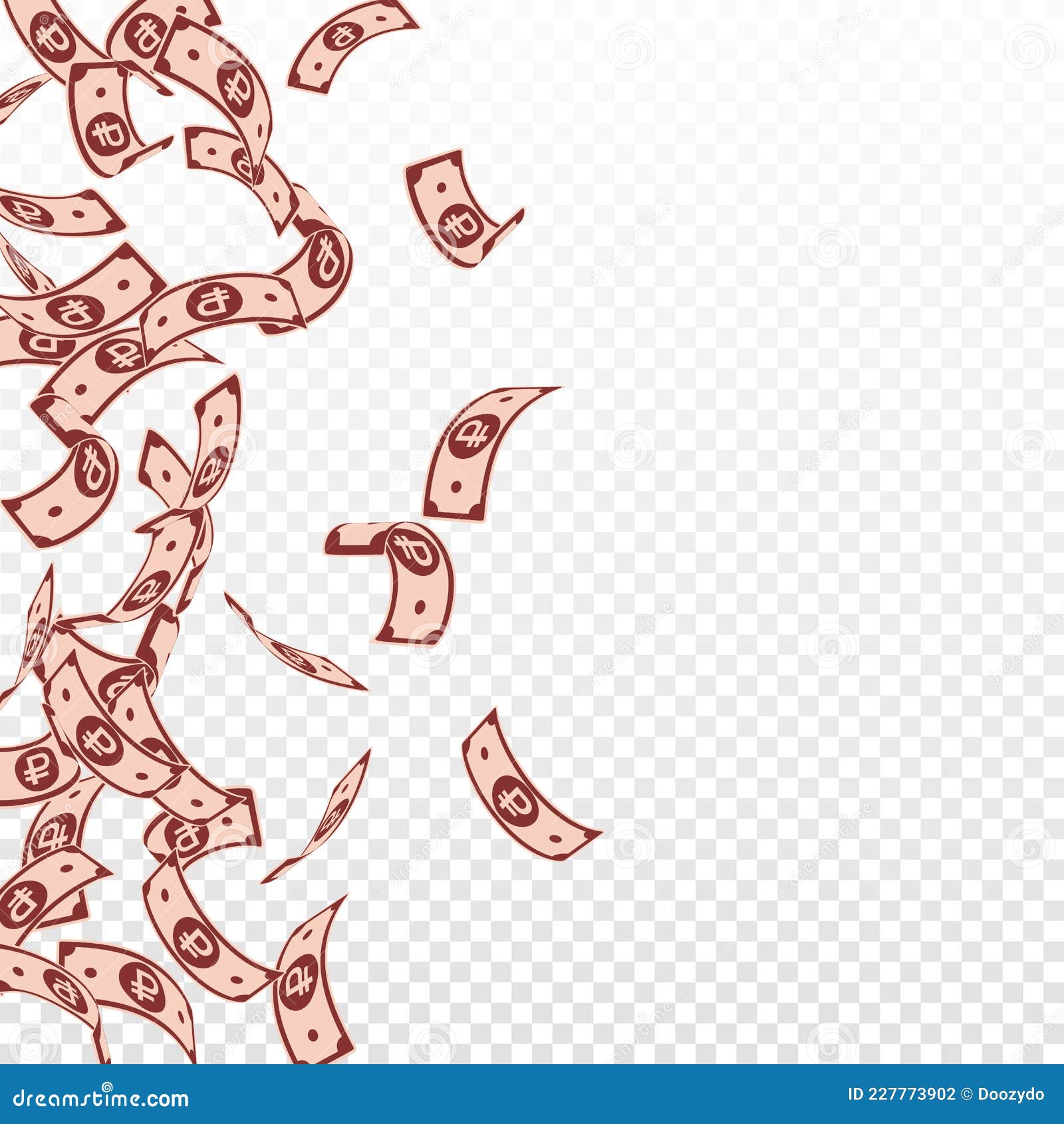 Russian Ruble Notes Falling. Floating Stock Vector - Illustration of ...