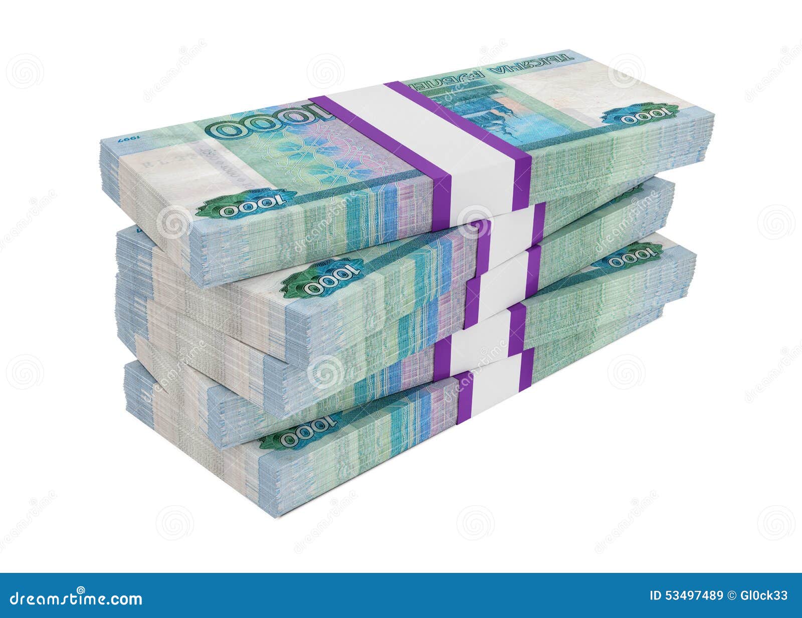 Russian Rubles Bills Packs On Stack Stock Illustration | CartoonDealer ...