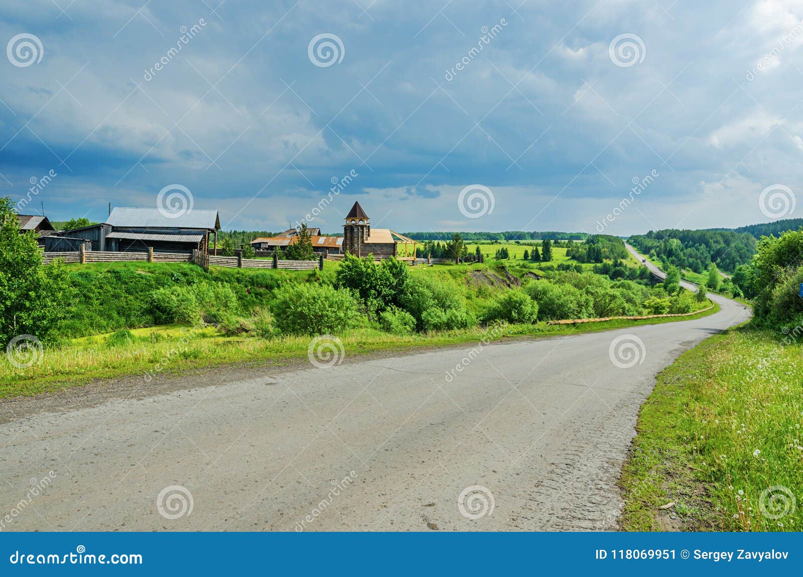Russian rural landscape stock image. Image of outdoors - 118069951