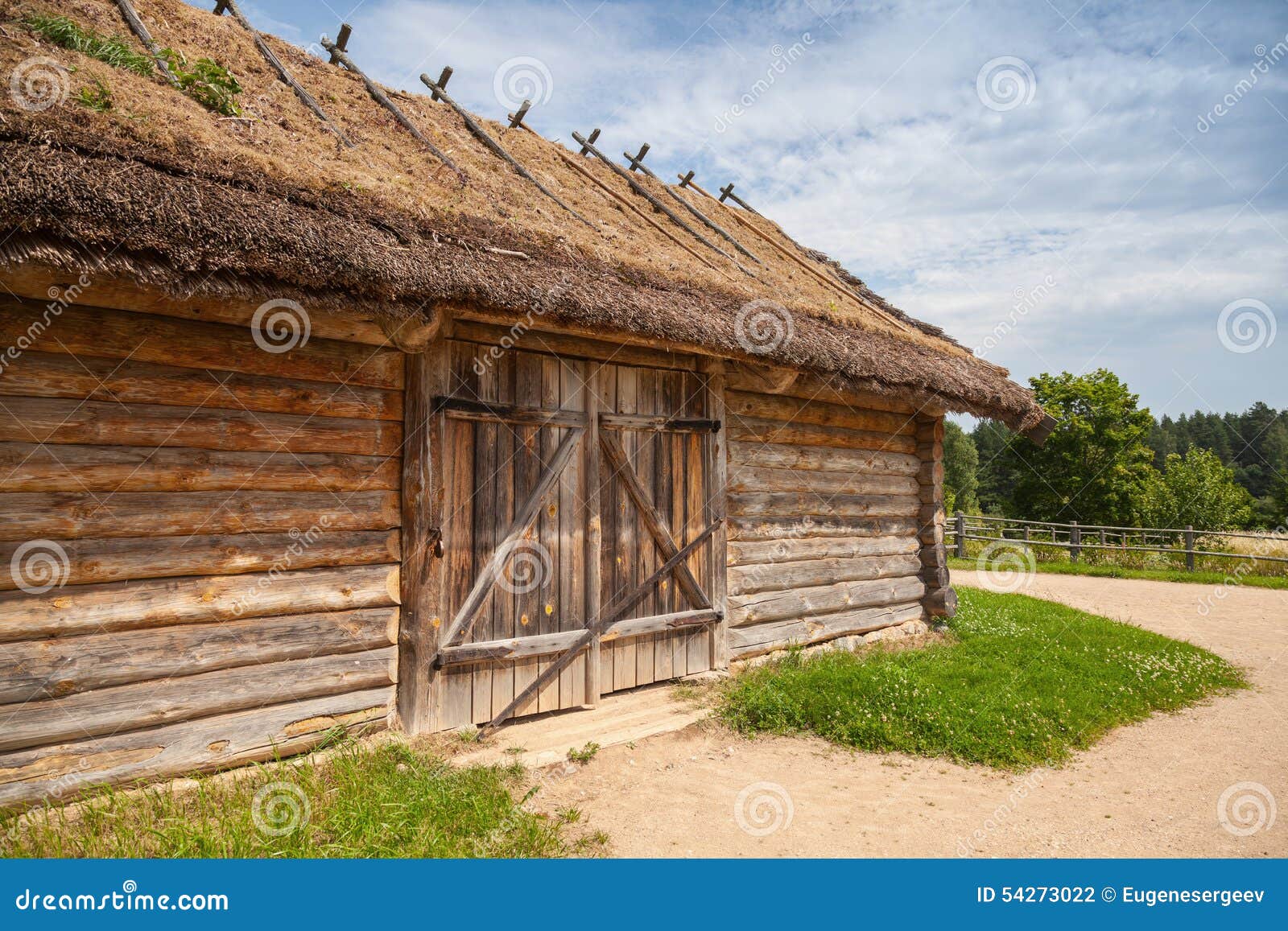 Russian Rural Wooden Architecture Example, Old Barn Stock Photo - Image ...