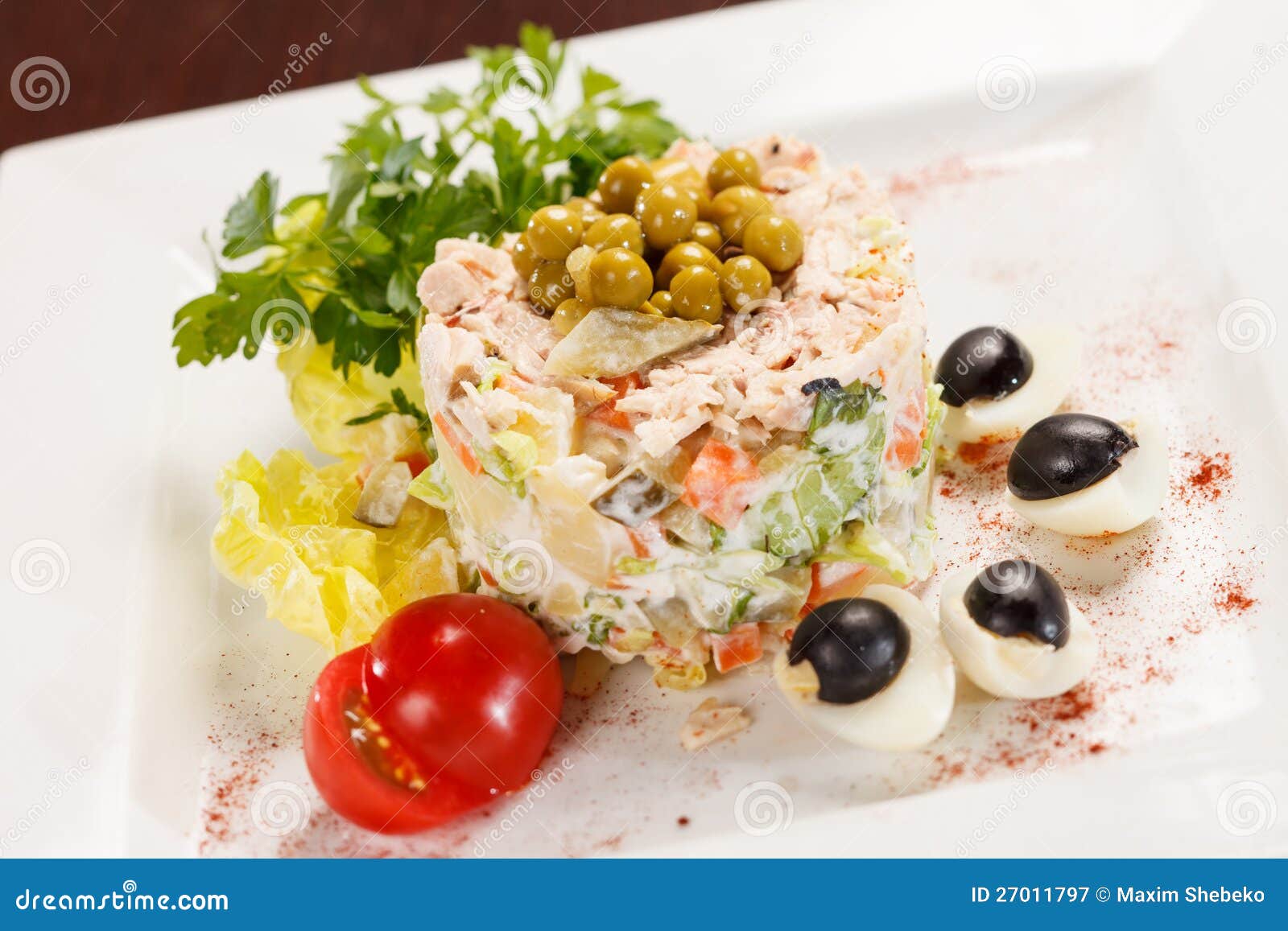Russian salad stock image. Image of preparation, snack - 27011797