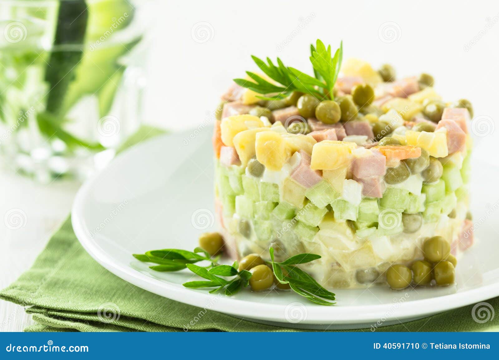 Russian salad Olivier stock photo. Image of olivier, lunch - 40591710