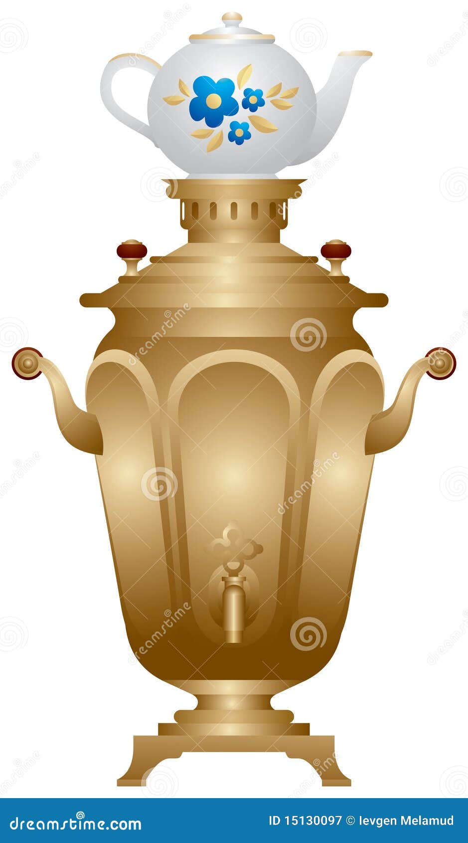 Russian samovar stock vector. Illustration of russian - 15130097