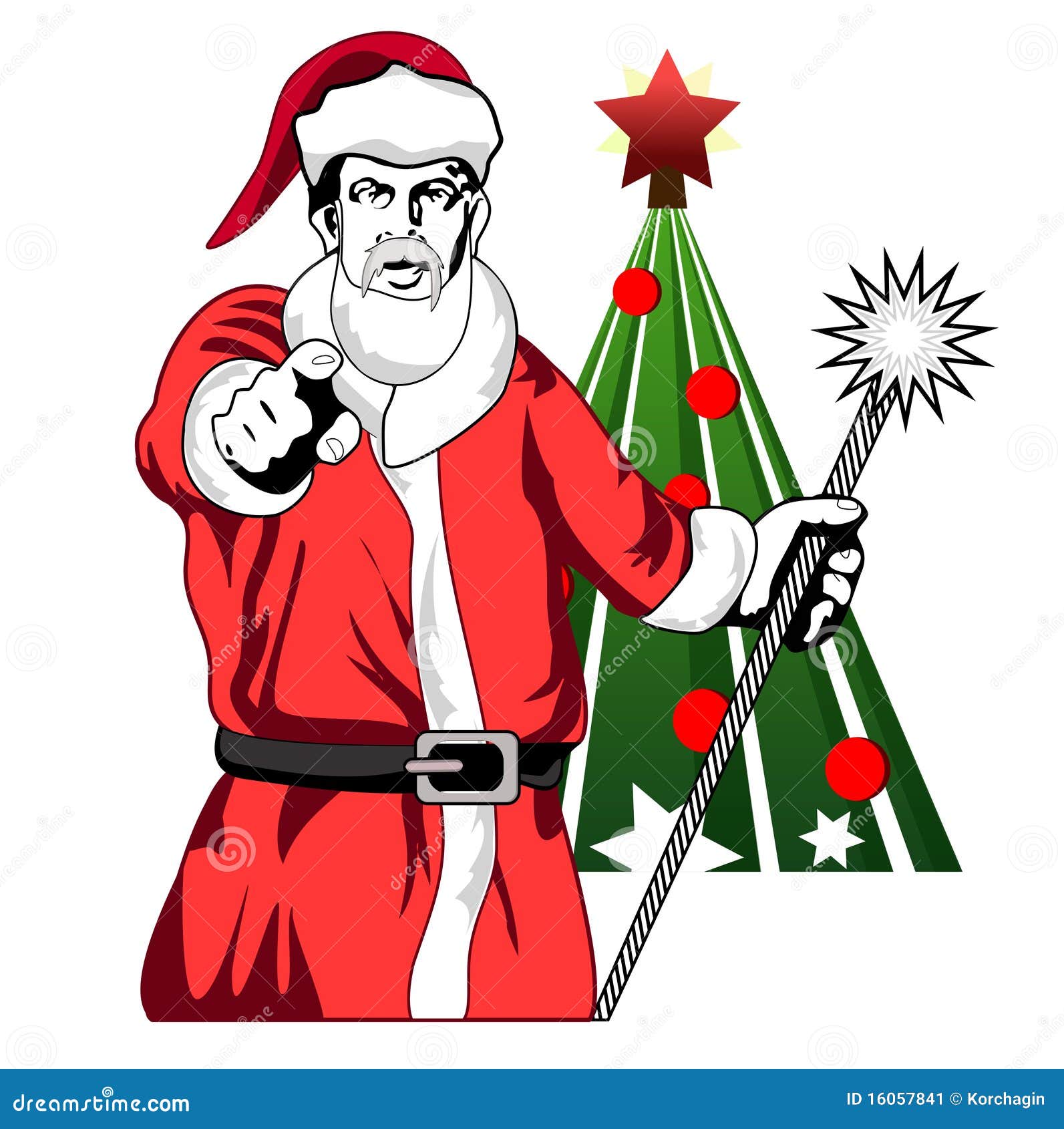 Russian Santa stock illustration. Illustration of lights - 16057841