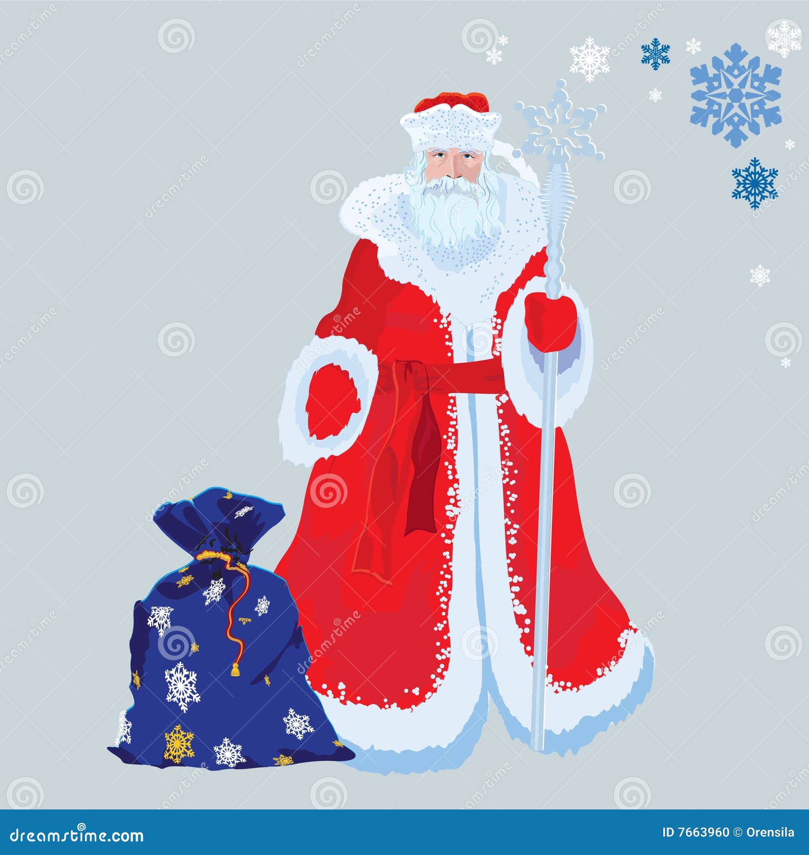 Russian Santa Claus Ded Moroz. Santa Of Russia- Father Frost. Vector ...