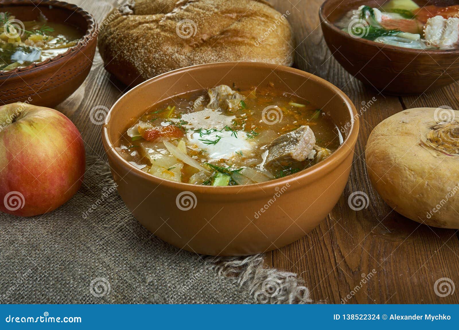 Russian Shchi stock photo. Image of assorted, dish, spoon - 138522324