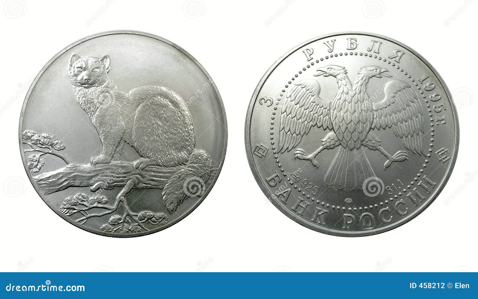 Russian Silver a Collection Coin Stock Photo - Image of grey ...
