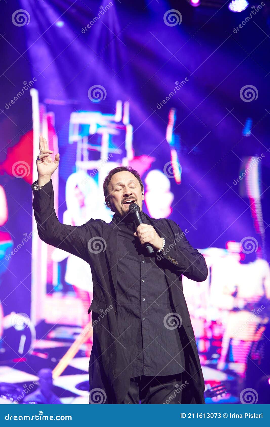 Russian Singer Stas Mihailov Sings on Stage. Editorial Stock Photo ...