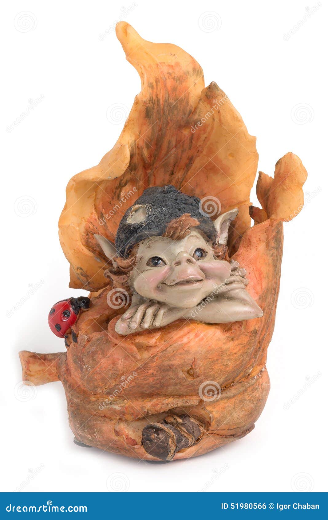 Russian Souvenir - Gnome in Tree Stock Photo - Image of figurine ...