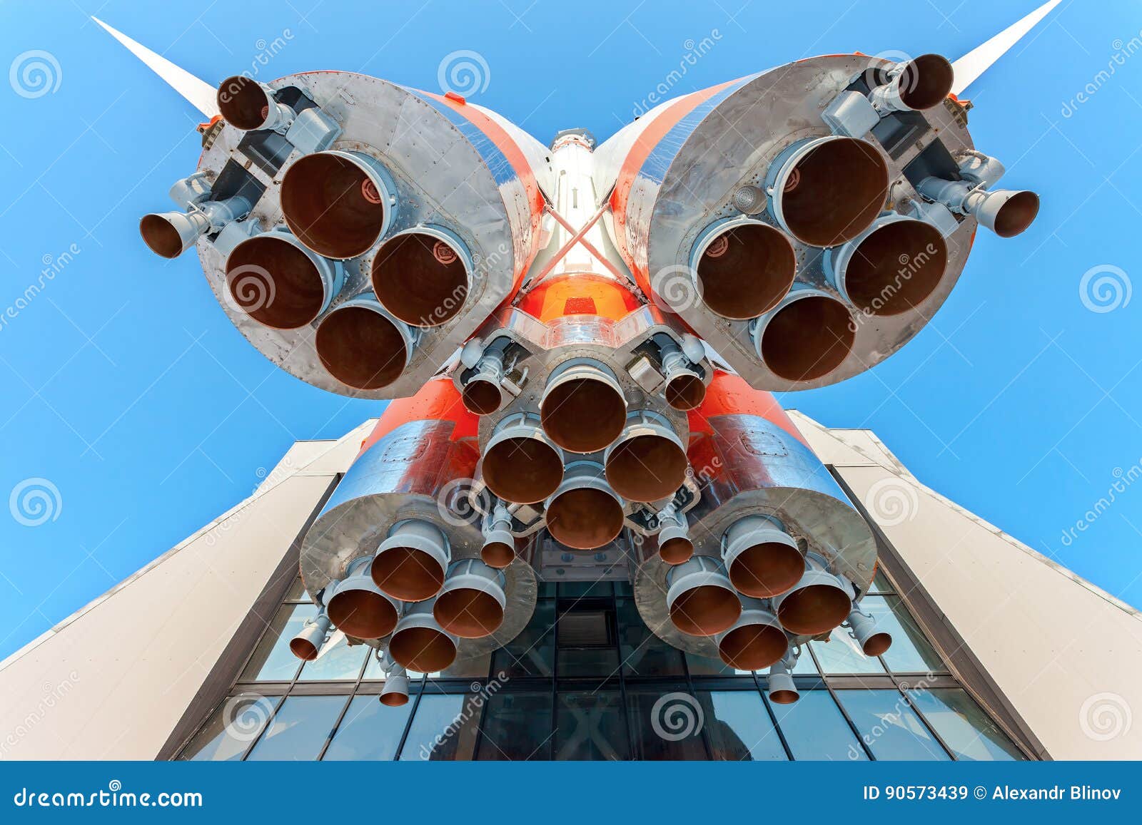 Russian Space Transport Rocket with Rocket Engines Stock Image - Image ...