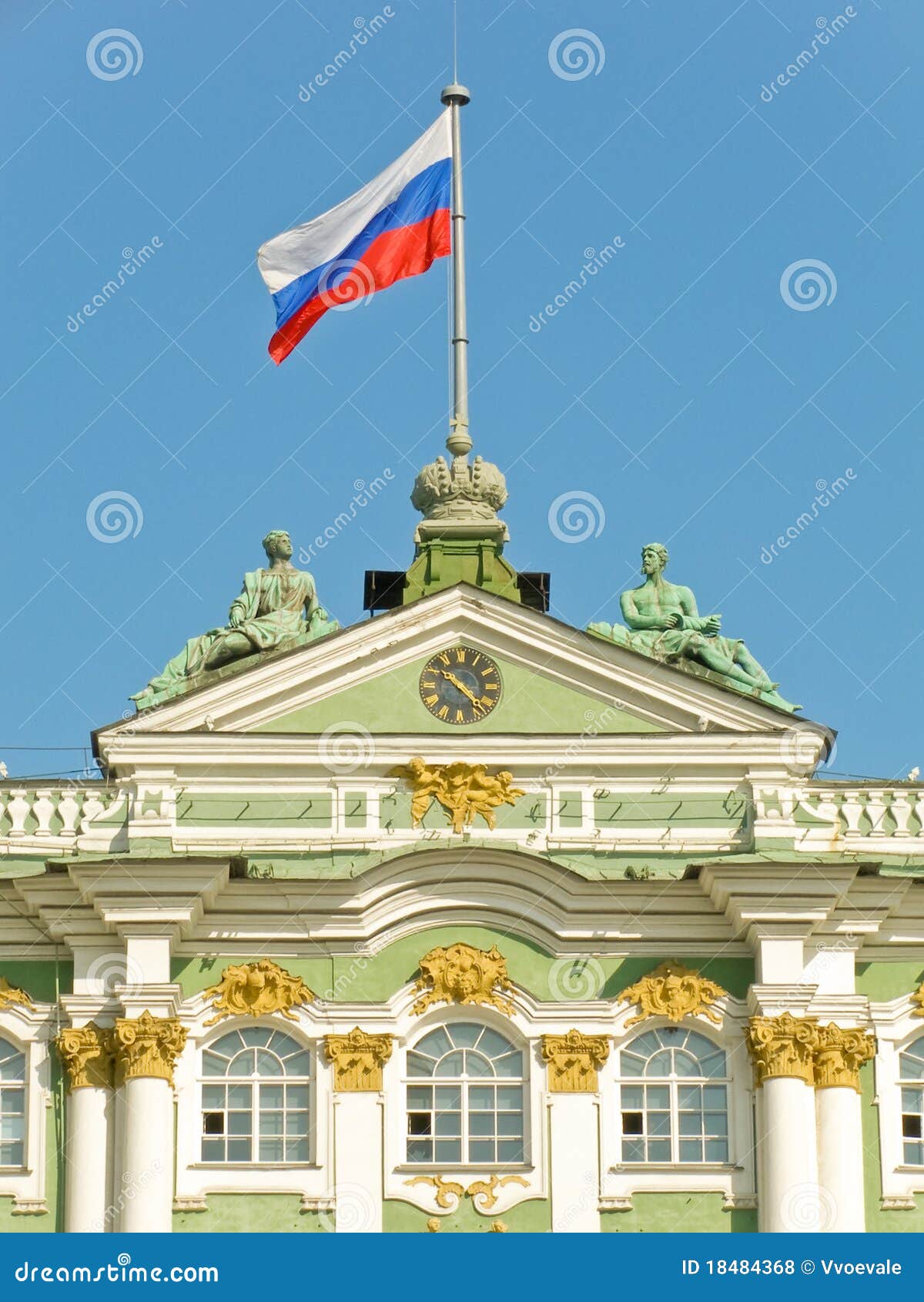 Russian State Flag on Winter Palace Stock Photo - Image of blue ...
