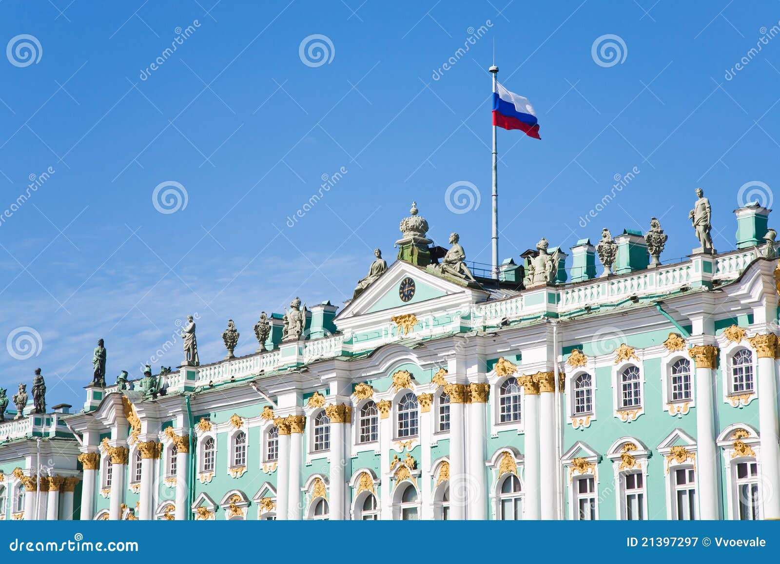 Russian State Flag on Winter Palace Stock Image - Image of fronton ...