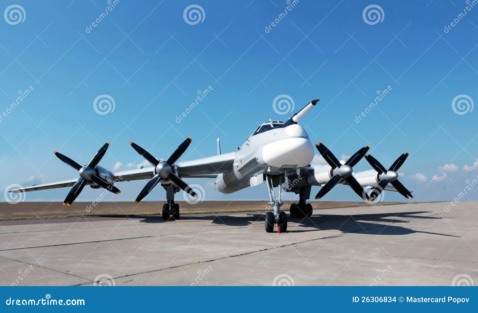 Strategic Bomber Plane At Air Base. Air Force And Army. Airport And ...