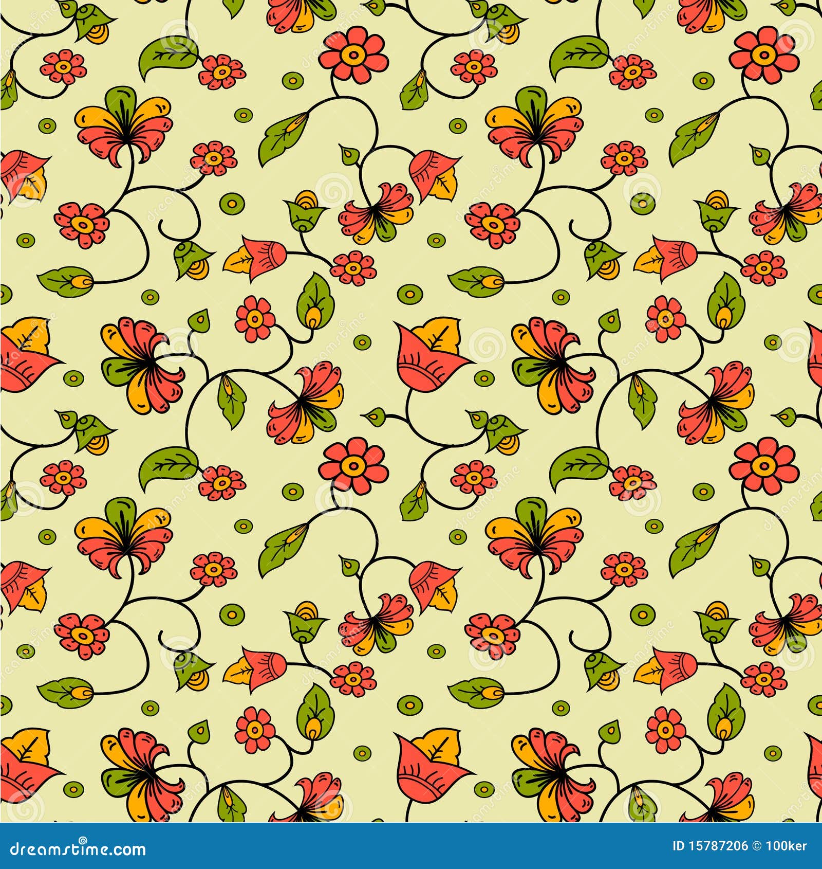 Russian Style Seamless Background Stock Vector - Illustration of ...