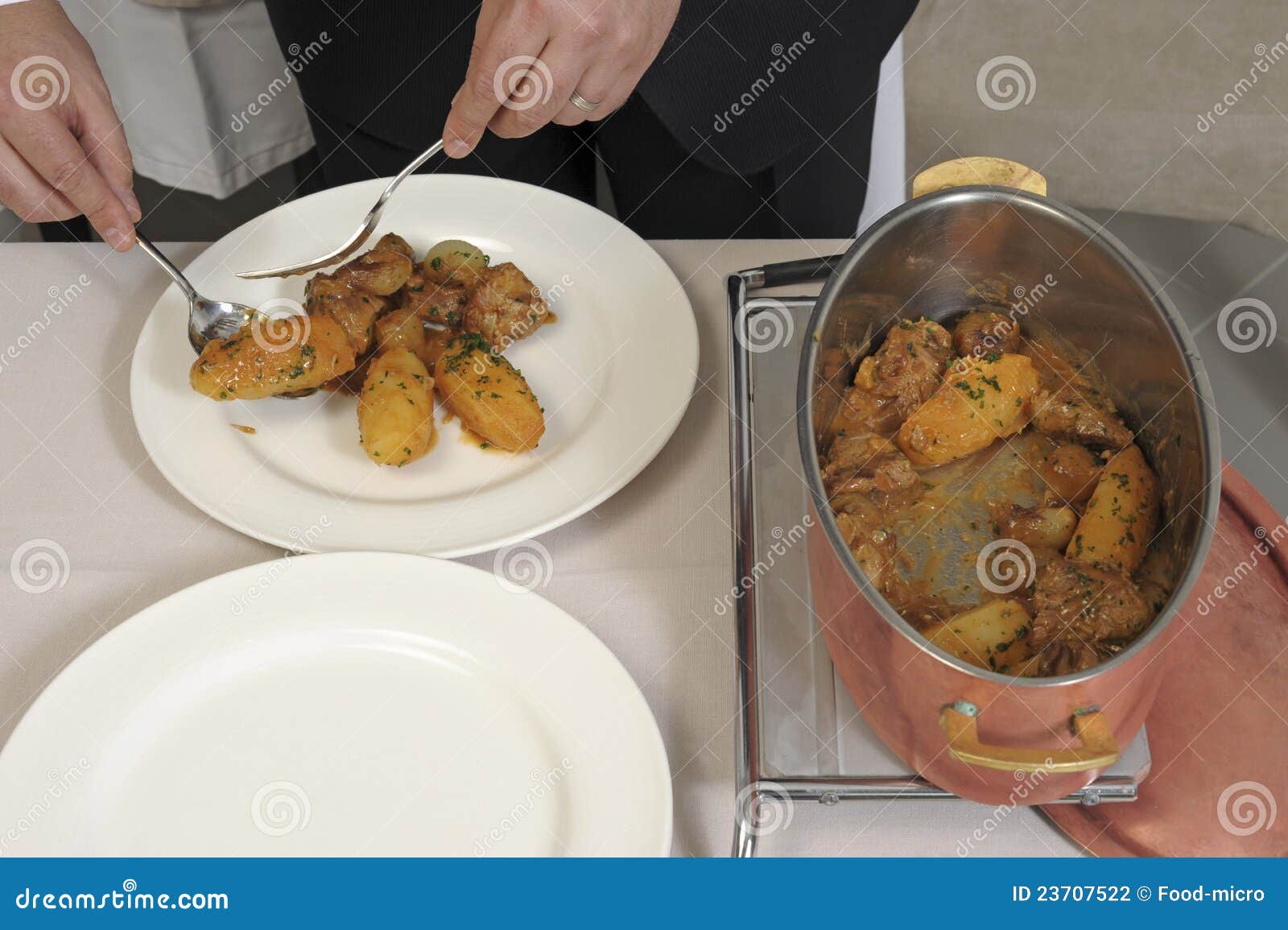 Russian-style serving stock photo. Image of waiter, meat - 23707522