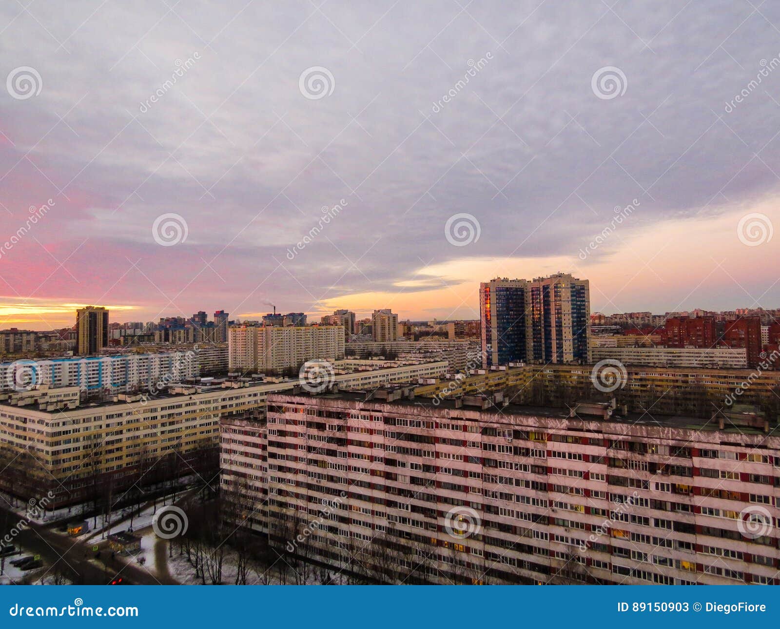 Russian suburb stock image. Image of sunrise, neighborhood - 89150903