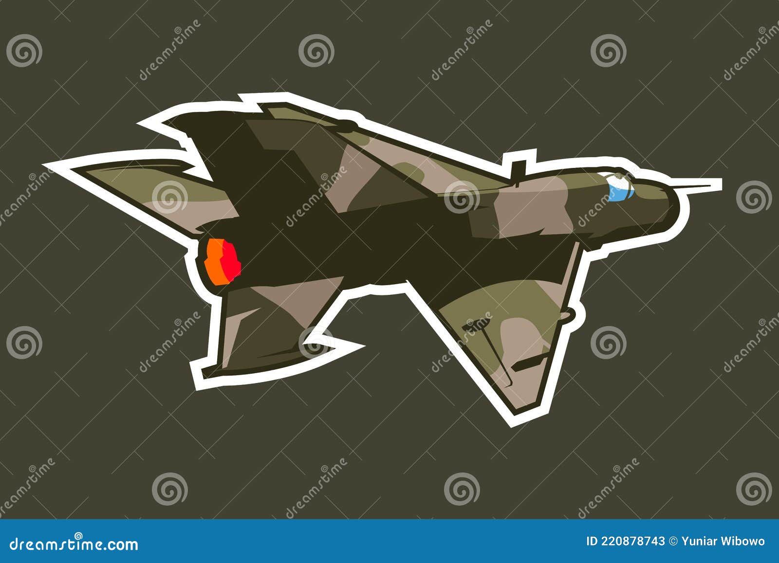 Interceptor Aircraft Military Illustration Aviation Top View Vector ...