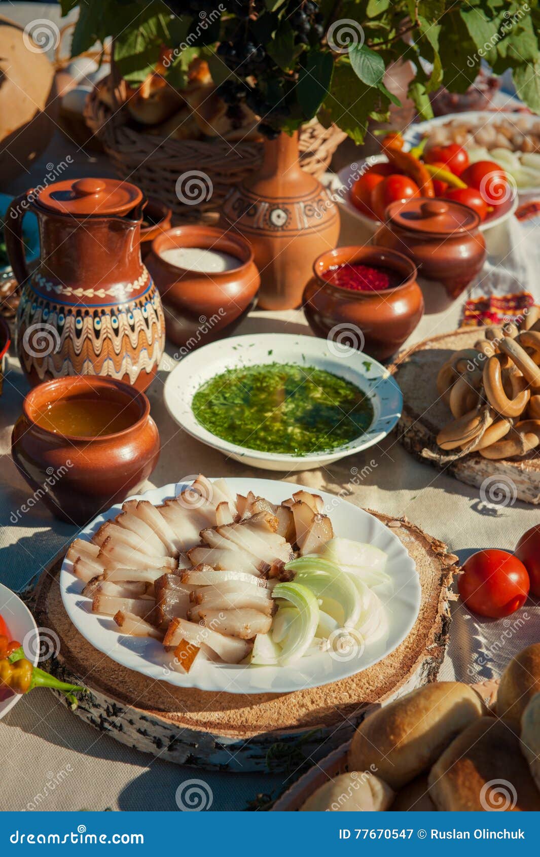 Russian table with food stock image. Image of picnic - 77670547
