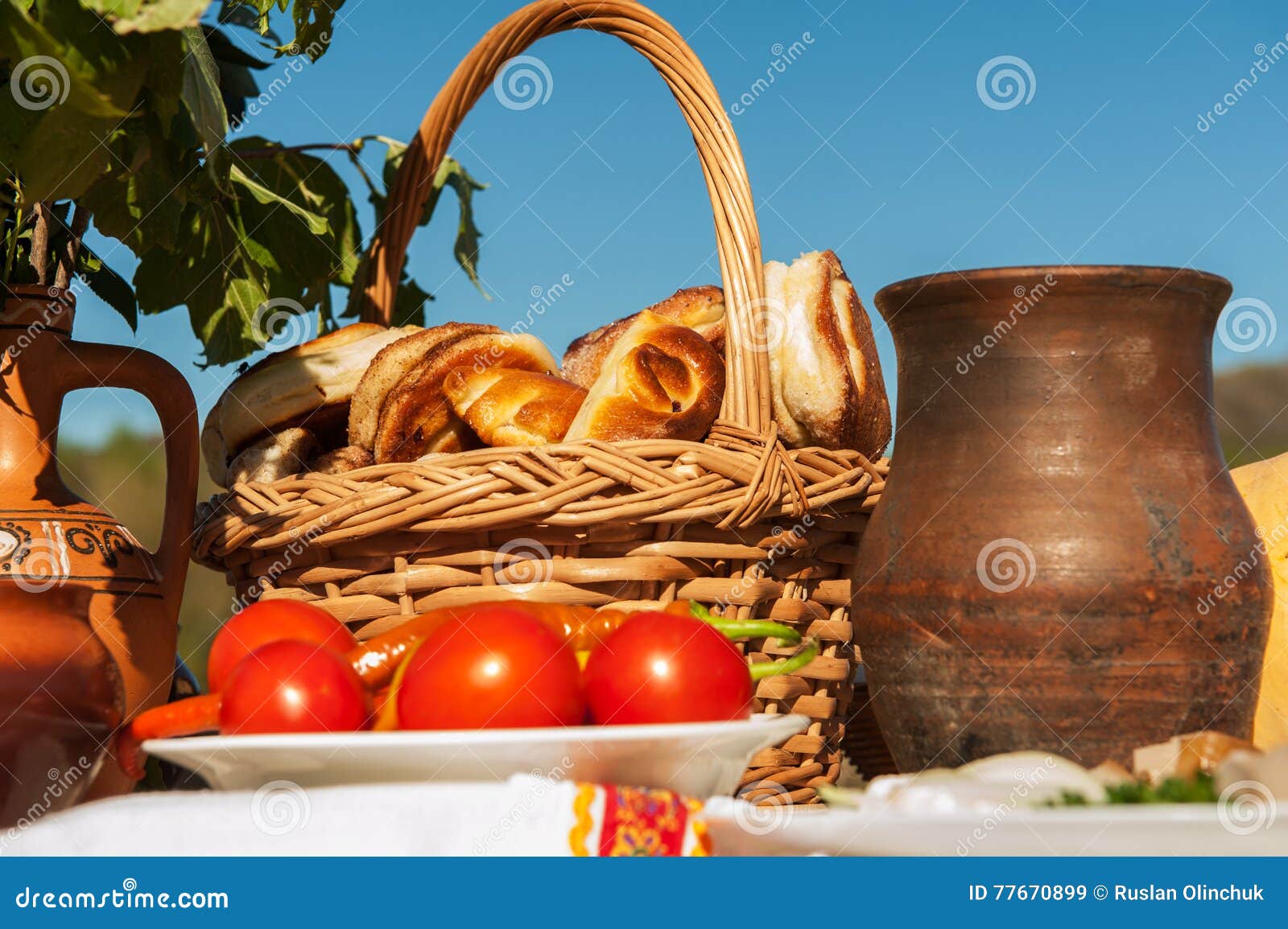 Russian table with food stock image. Image of ingredient - 77670899