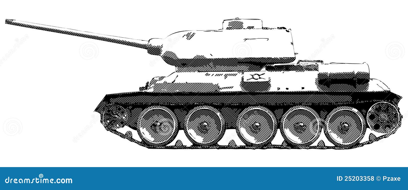 Russian Tank T 34 - Vector Drawing Stock Vector - Illustration of steel ...