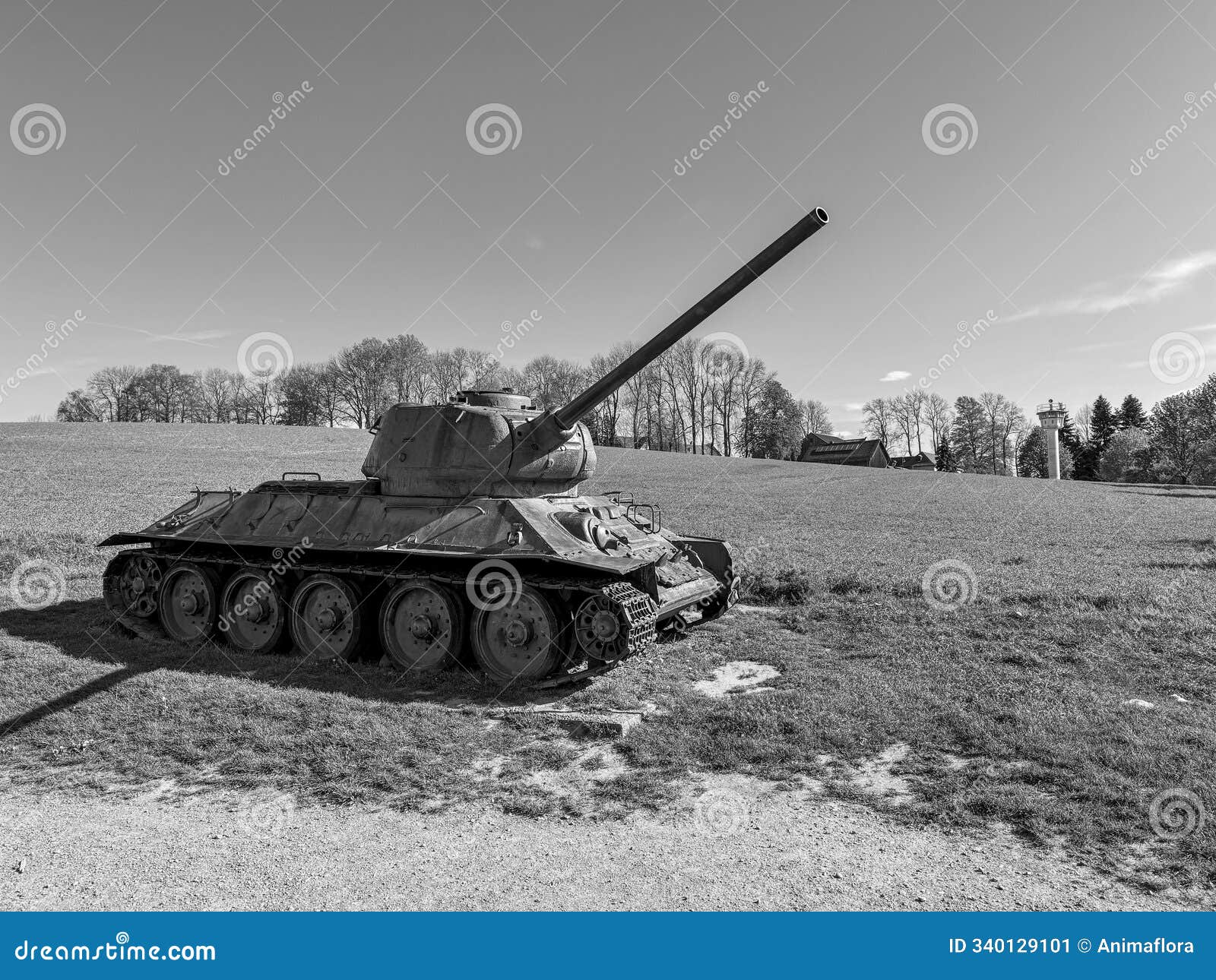 Russian Tank On Ruined Ukrainian City. War Crisis, Military ...