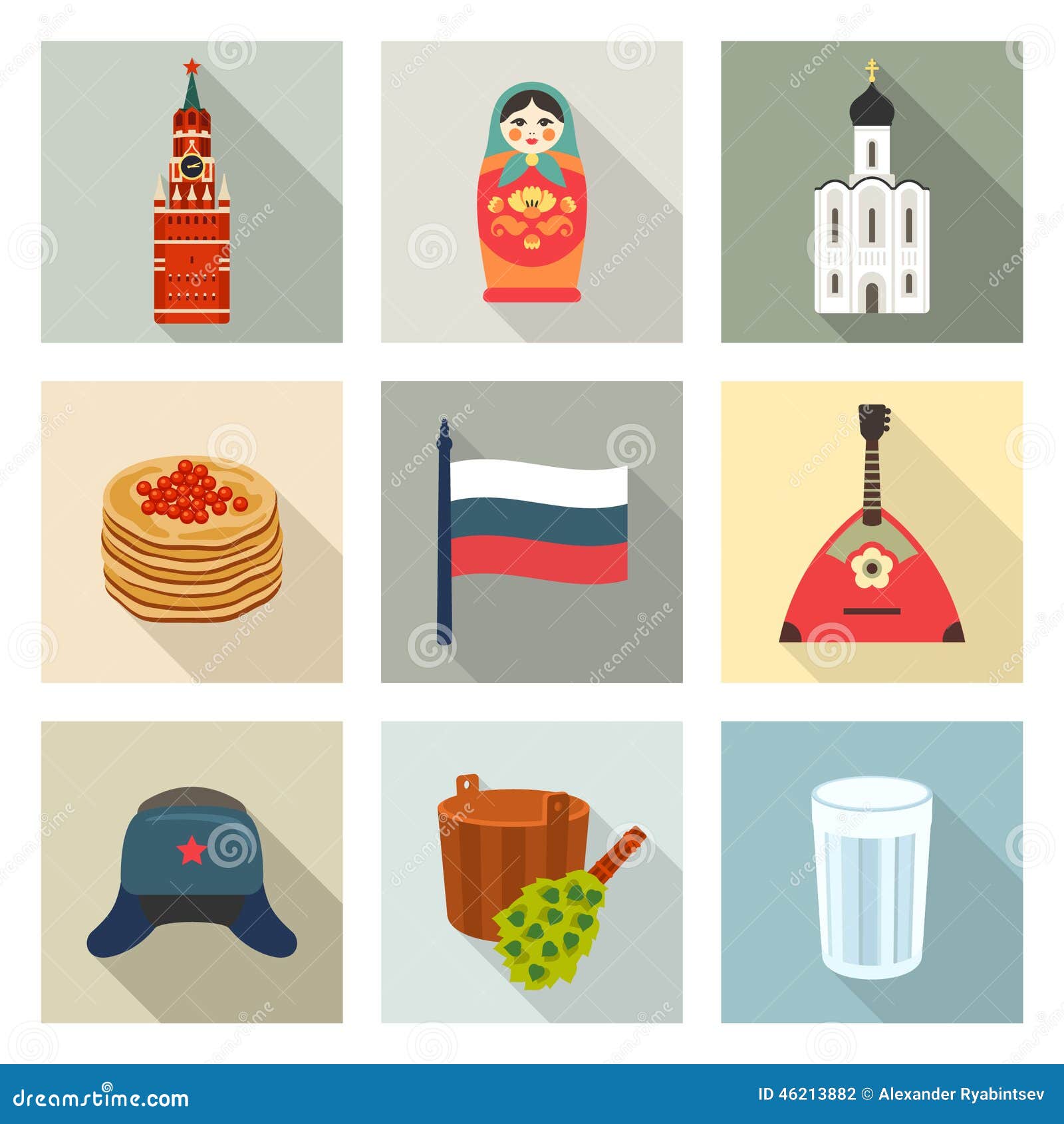 Russian theme icon set stock vector. Illustration of national - 46213882