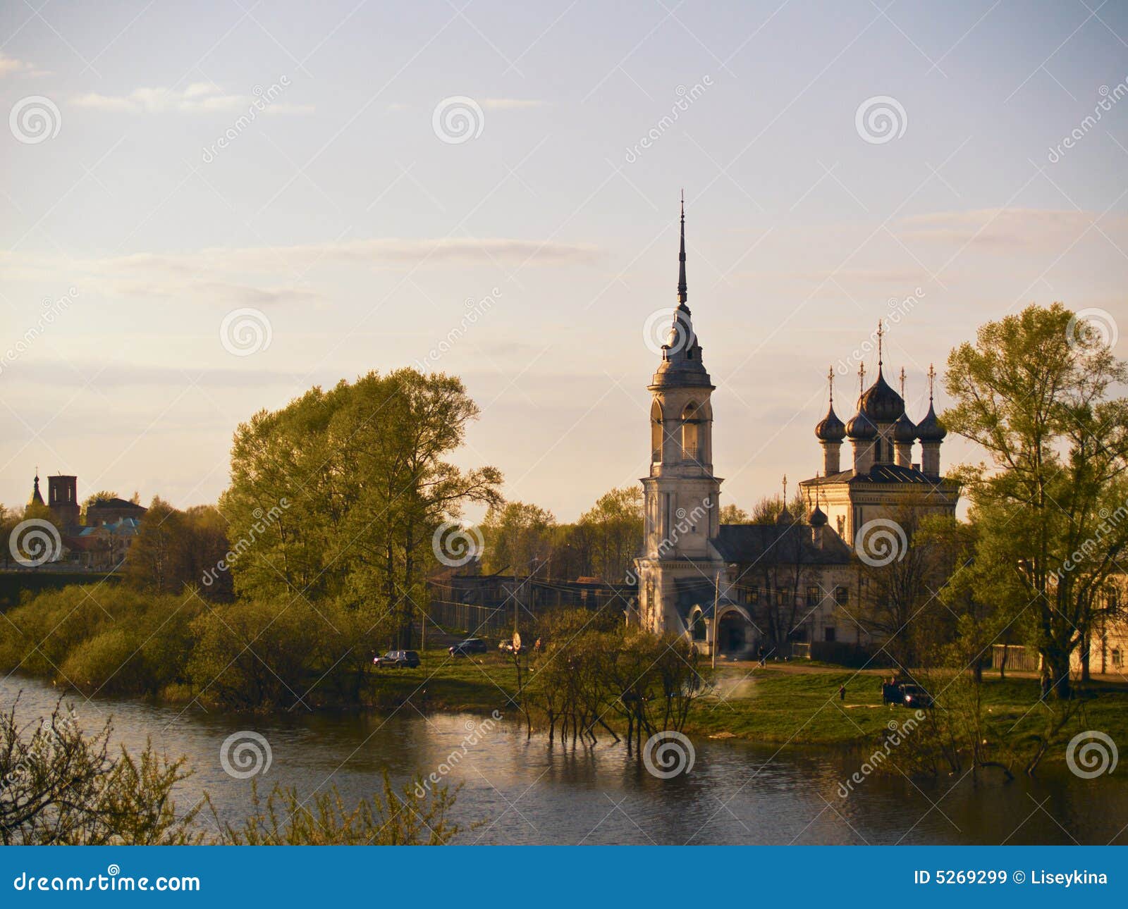 Russian Town stock image. Image of evening, rural, church - 5269299