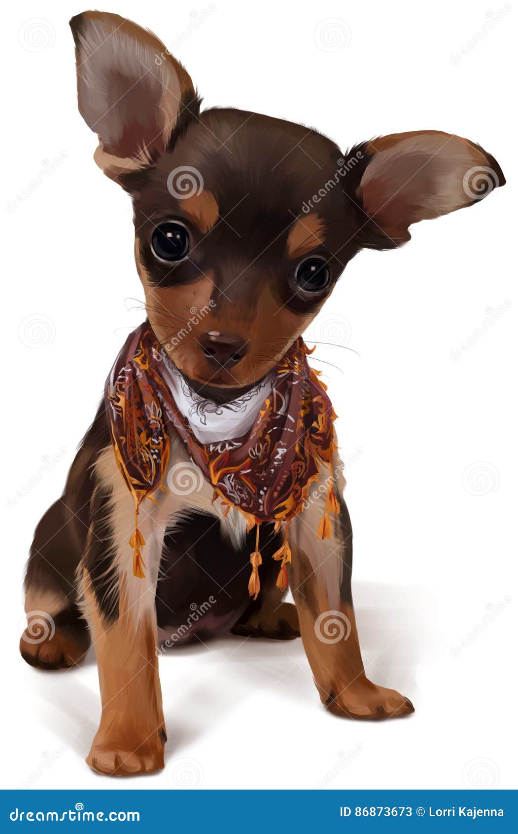 Russian Toy Terrier Watercolor Drawing Stock Illustration ...