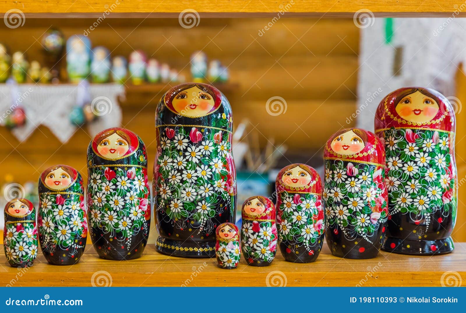 Russian toys Matrioshka stock image. Image of girl, design - 198110393