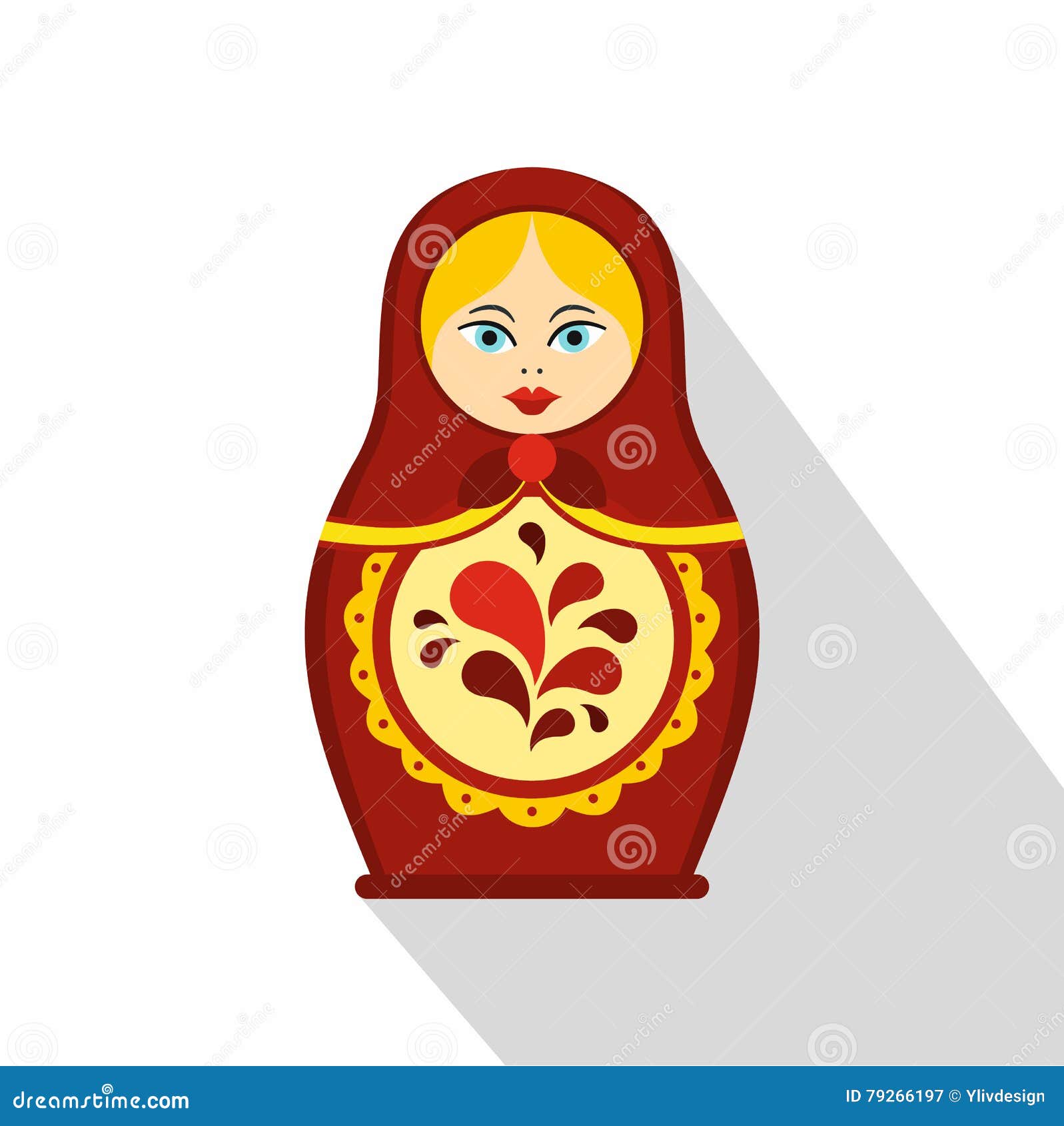 Russian Tradition Matryoshka Doll Icon, Flat Style Stock Vector ...