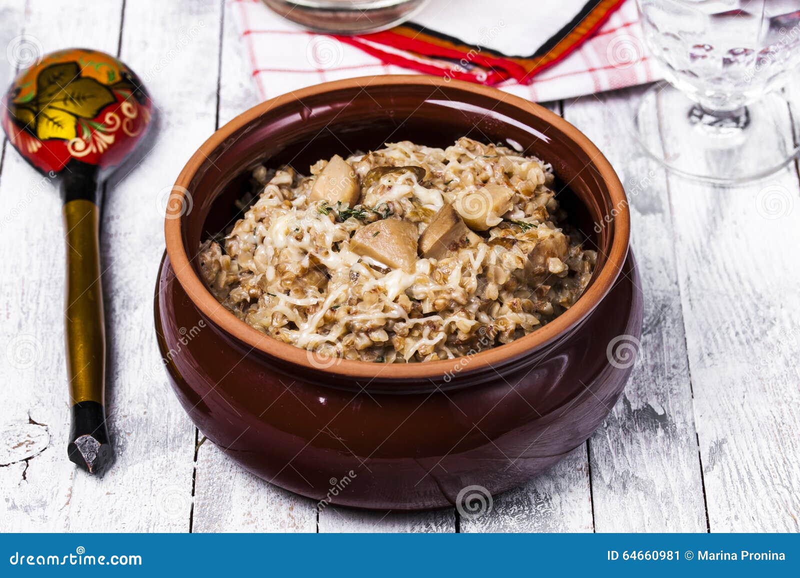 Russian Traditional Buckwheat with Mushrooms Stock Image - Image of ...