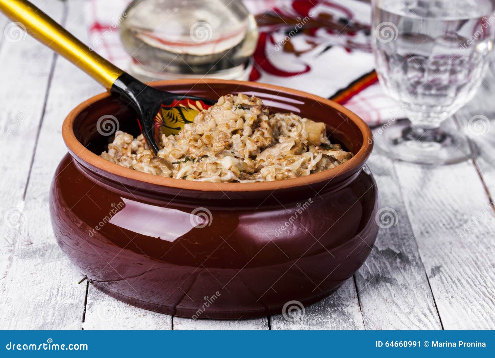 Russian Traditional Buckwheat with Mushrooms Stock Image - Image of ...