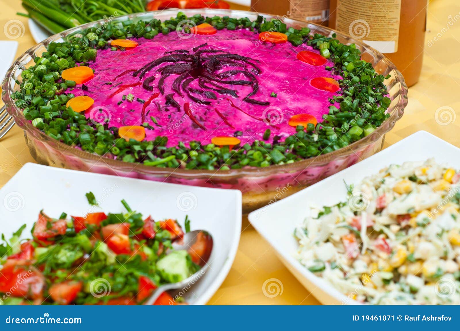 Shuba Salad. Cooked Beets, Carrots, Potatoes, Onions, Herring And ...