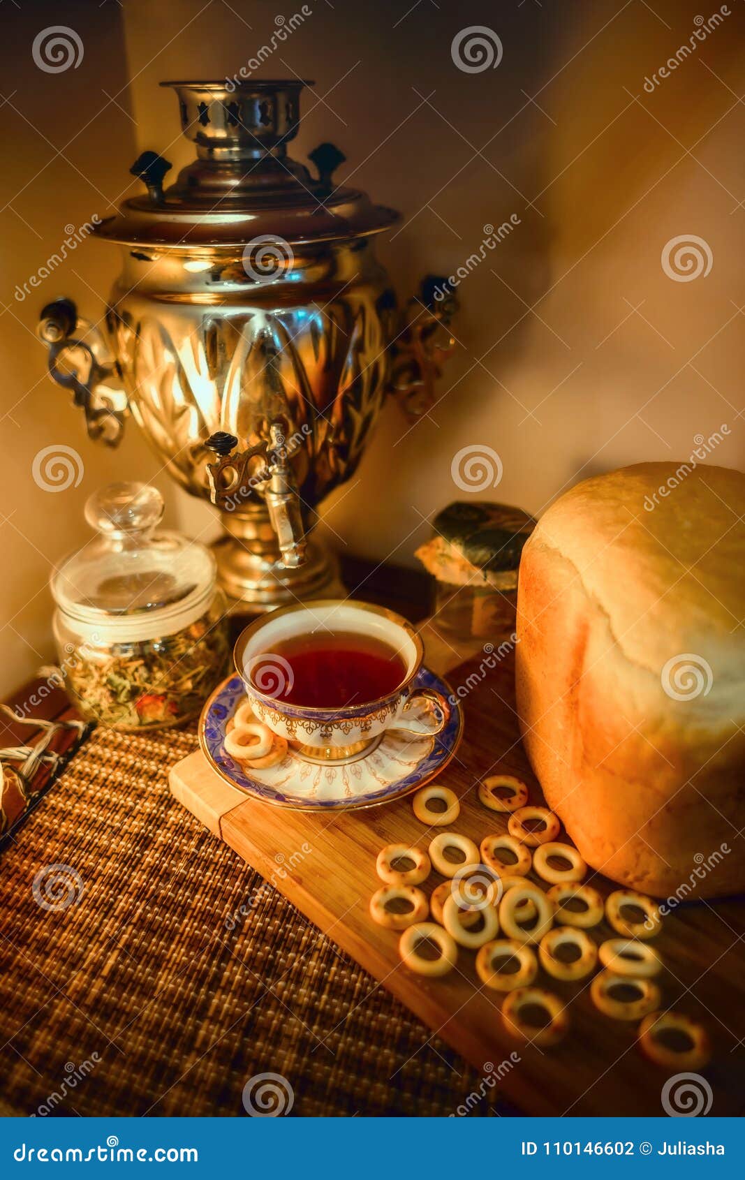 Russian Traditional Tea with Samovar Stock Photo - Image of russian ...
