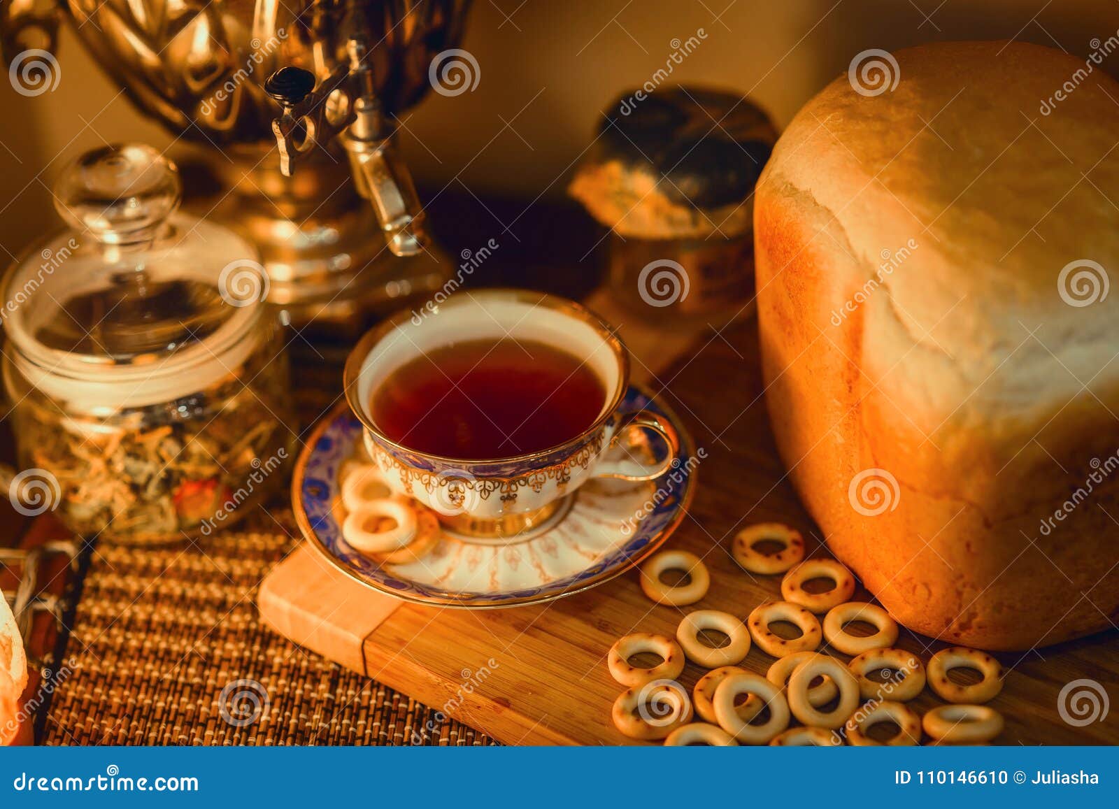 Russian Traditional Tea with Samovar Stock Photo - Image of life, food ...