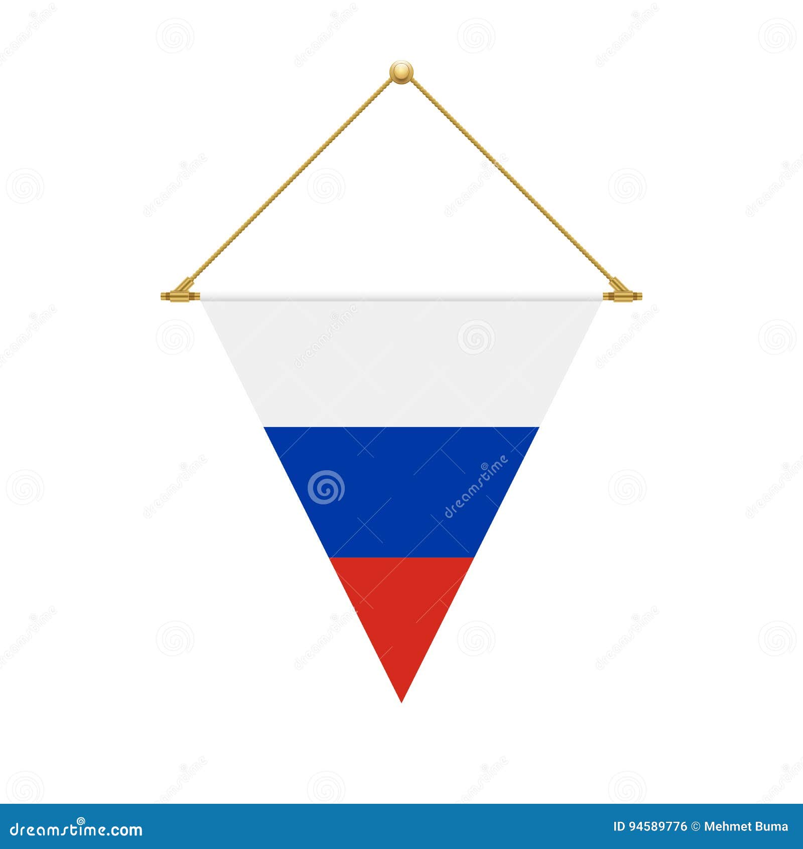 Russian Triangle Flag Hanging, Illustration Stock Vector - Illustration ...