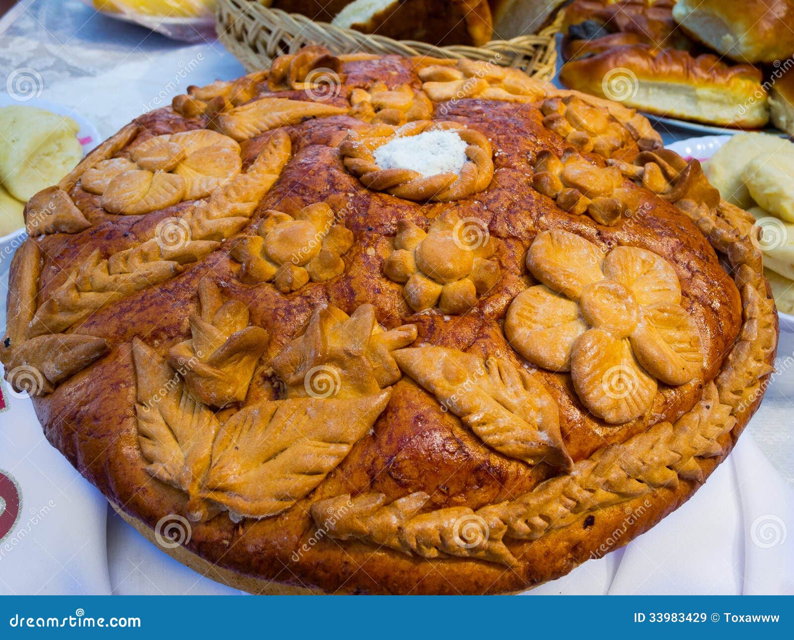 Russian or Ukrainian Festive Bread with Salt Stock Image - Image of ...