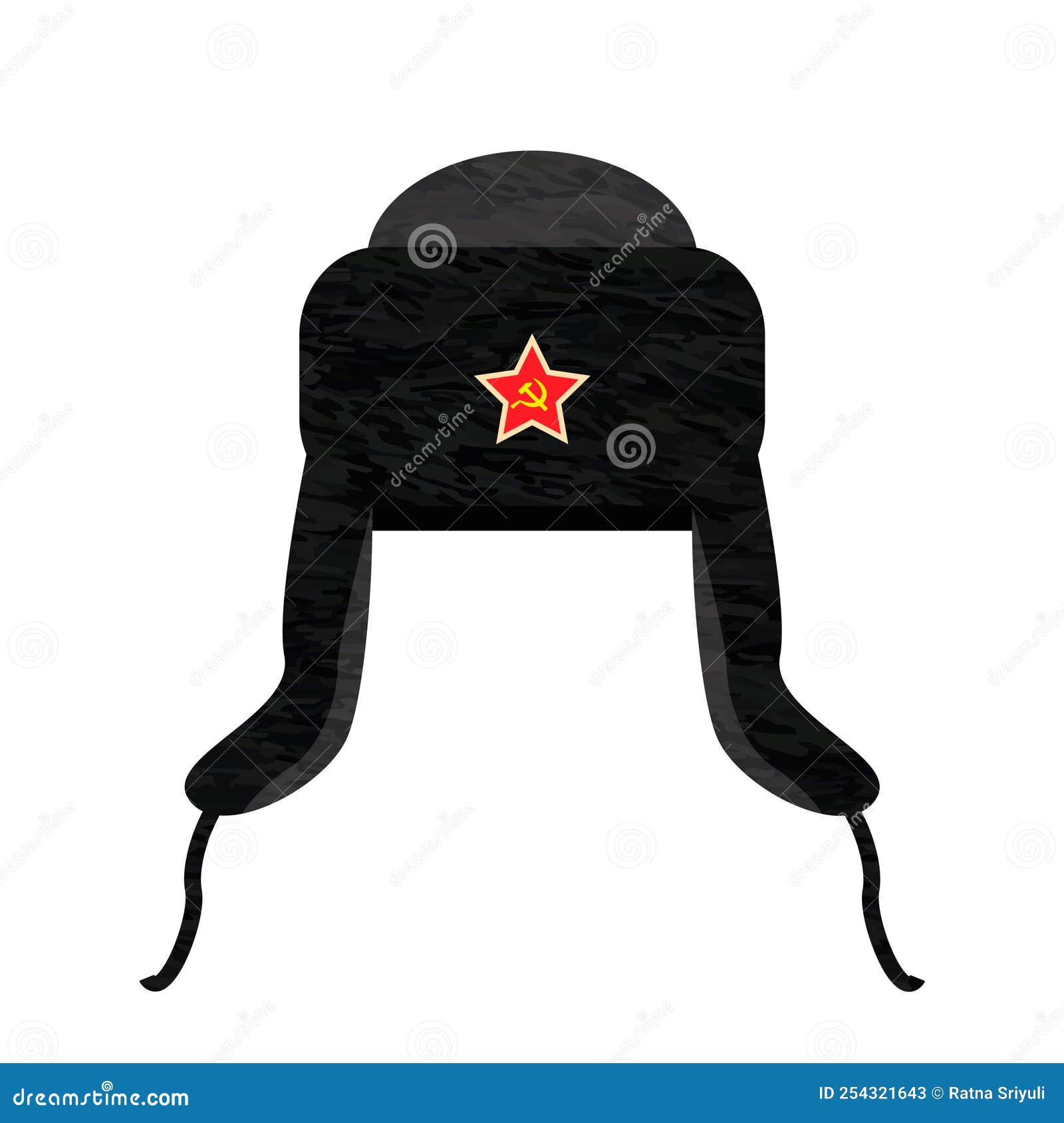 Russian Ushanka Hat with a Star Design Vector Flat Modern Isolated ...