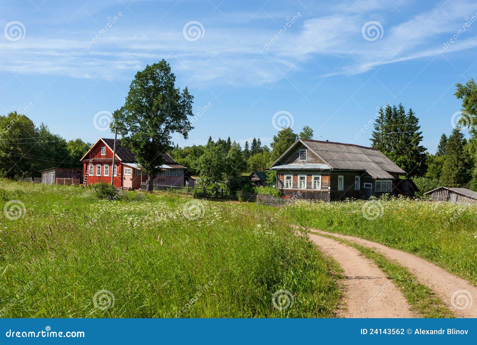 Russian village in summer stock photo. Image of rustic - 24143562