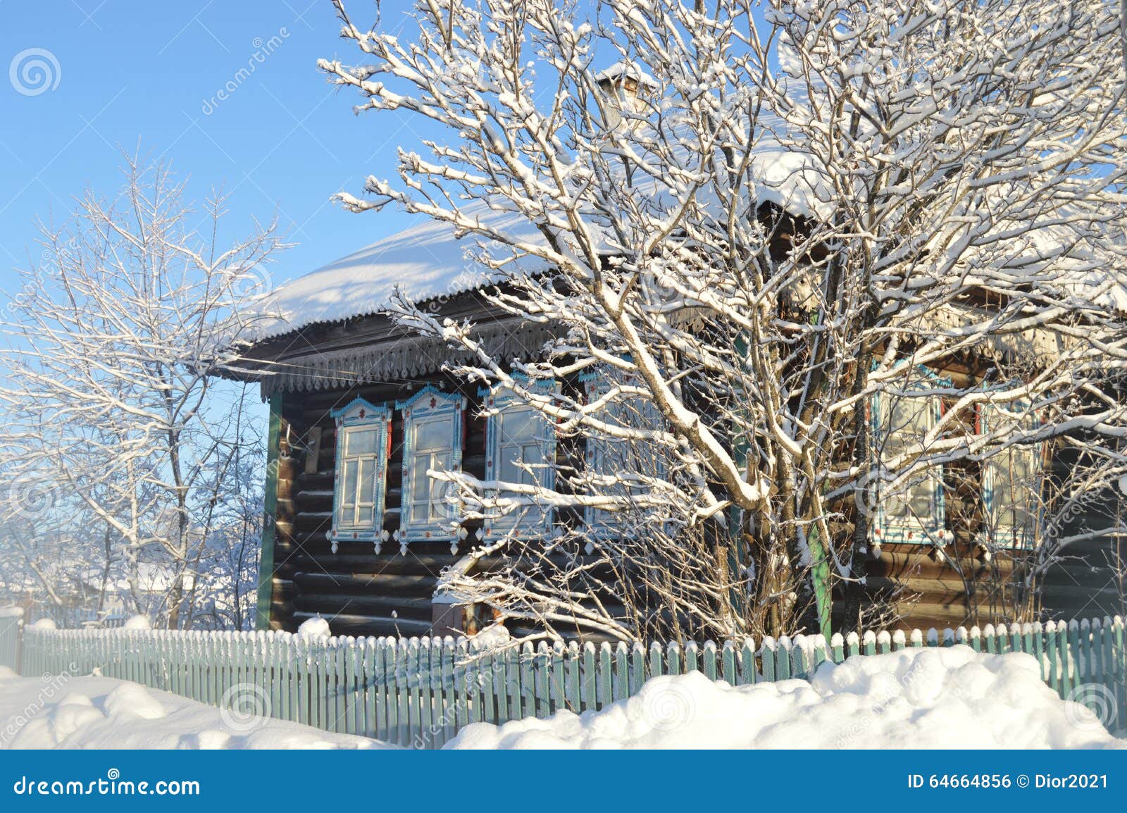 Russian Village in the Winter Stock Photo - Image of solikamck, russian ...