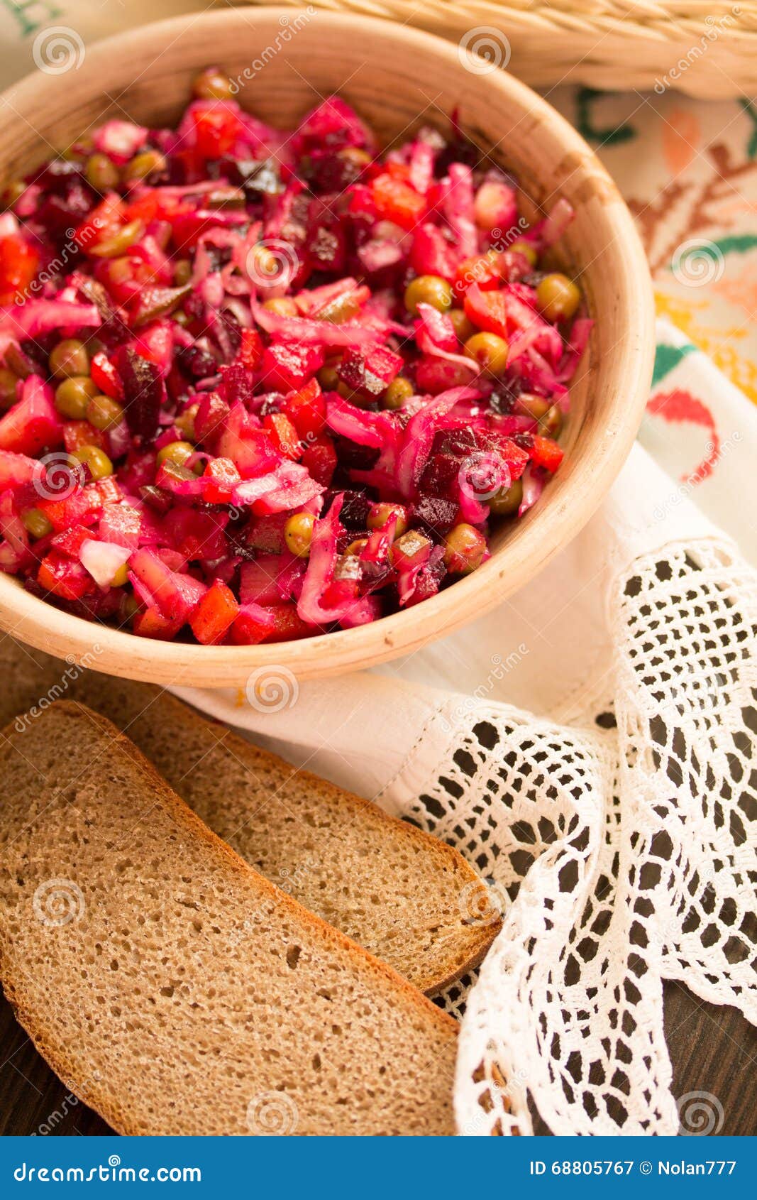 Russian Vinaigrette in Ceramic Plate Stock Image - Image of vinaigrette ...