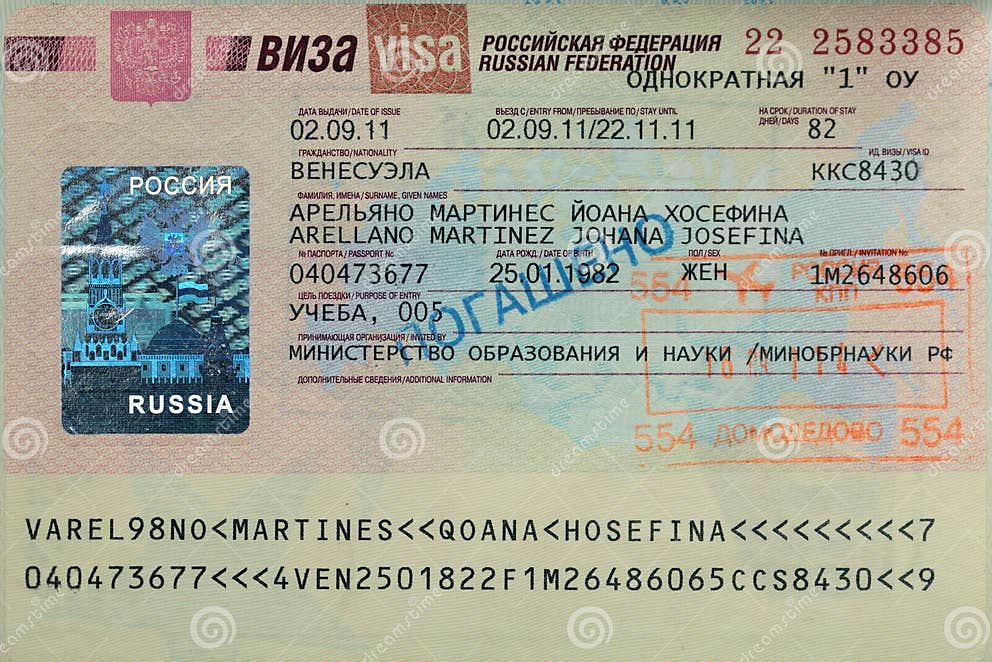 Russian Visa editorial photo. Image of documents, papers - 29623676