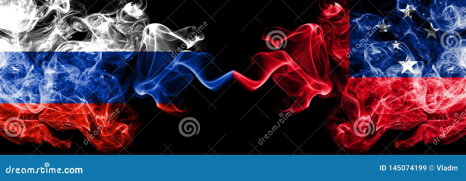 Russian Vs Samoa, Samoan Smoke Flags Placed Side by Side. Thick Colored ...