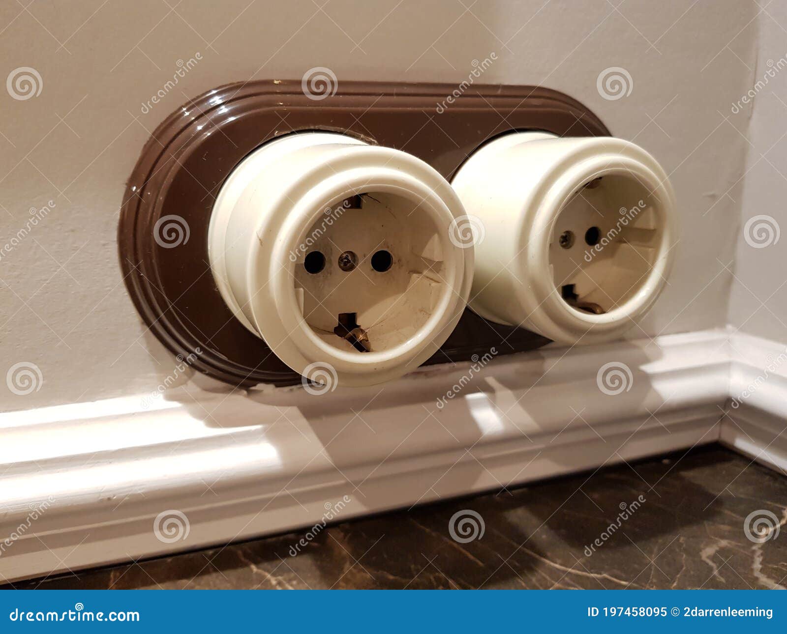 Russian Wall Power Sockets Made of Ceramic Stock Image - Image of power ...