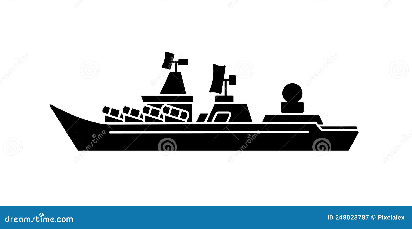 Russian Warship Black Icon. Slava Class Cruiser Stock Vector ...